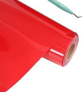 Vibrant Red HTV Vinyl Roll - Easy to Cut & Weed for Heat Vinyl Design!
