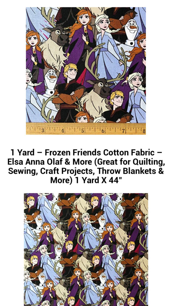 Vibrant Frozen Friends Cotton Fabric - Elsa, Anna, Olaf & More ...