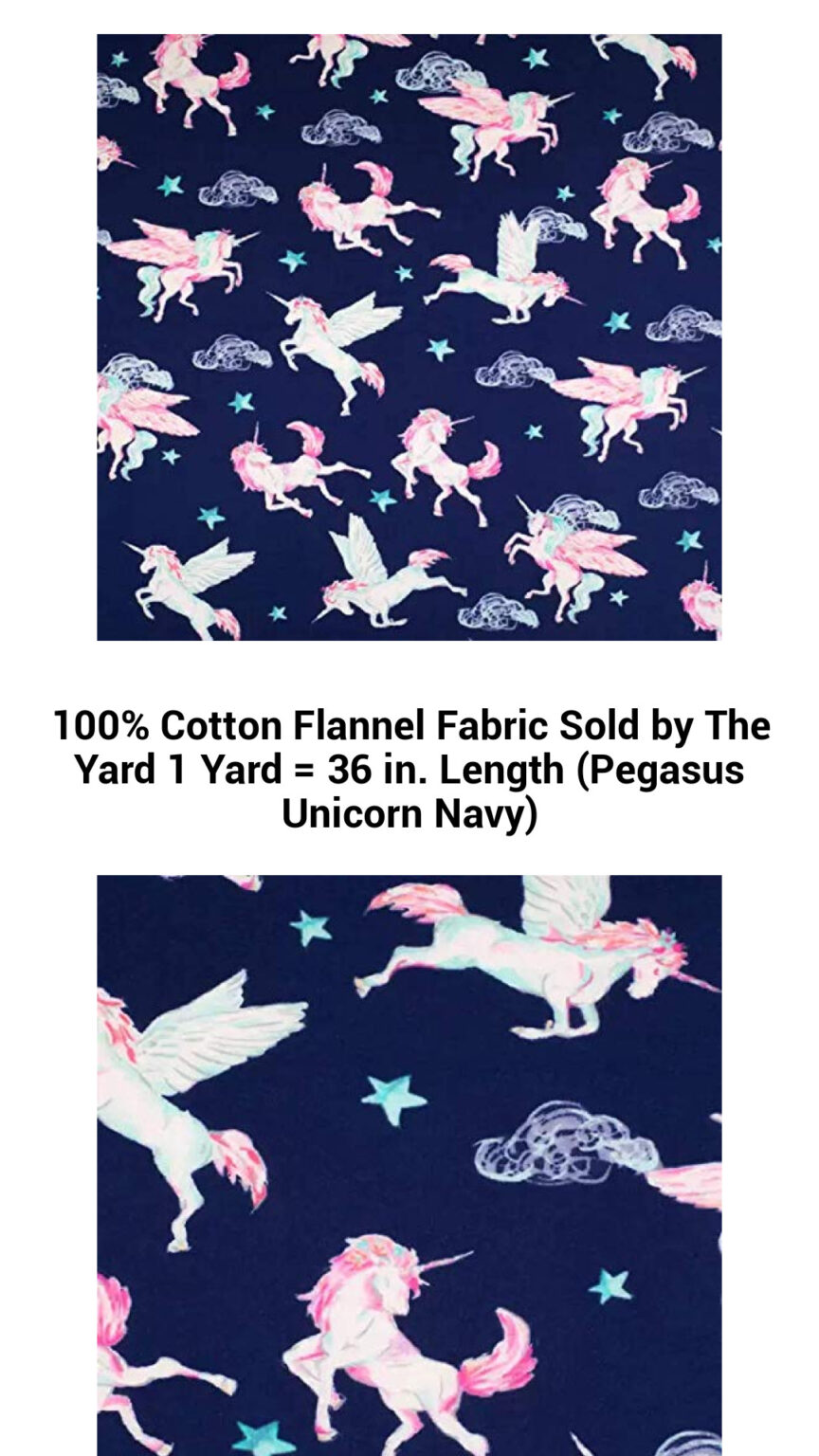 Premium 100% Cotton Flannel Fabric by the Yard - Enchanting Pegasus ...