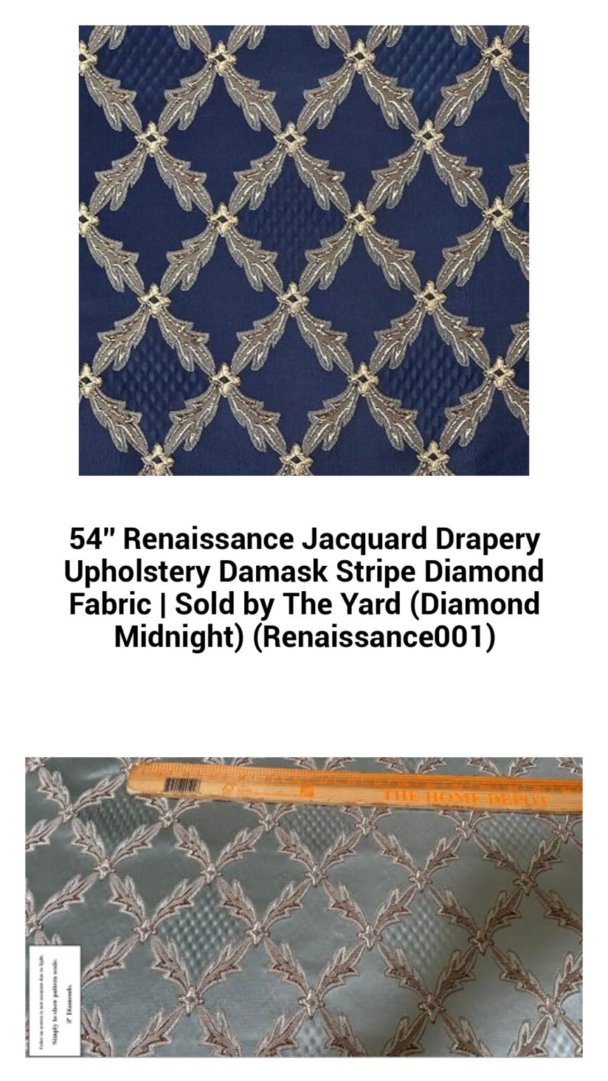 Luxurious 54-Inch Renaissance Jacquard Fabric - Elegant Damask, Stripe ...
