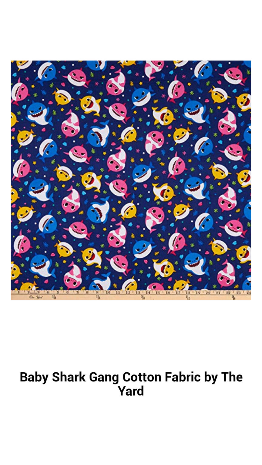 Colorful Baby Shark Gang Cotton Fabric by the Yard – Perfect for ...