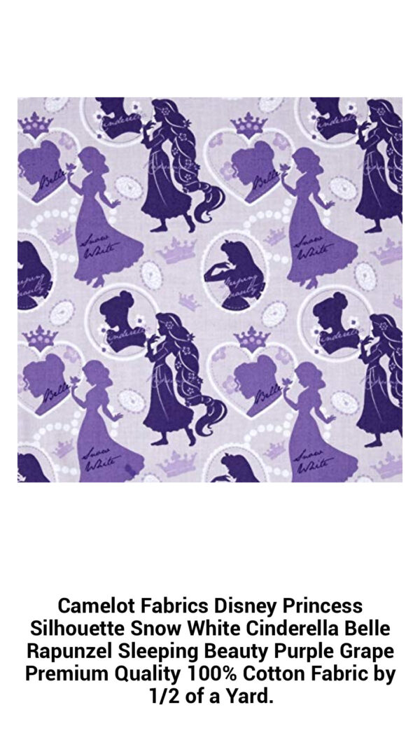 Enchanting Disney Princess Silhouette Cotton Fabric - Premium Quality ...