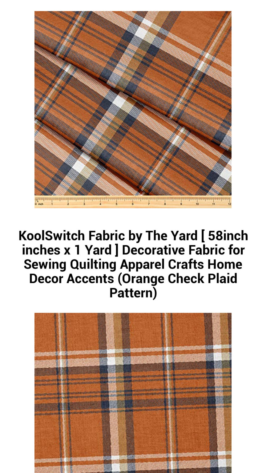 Transform Your Creations with KoolSwitch Orange Check Plaid Fabric - 58 ...