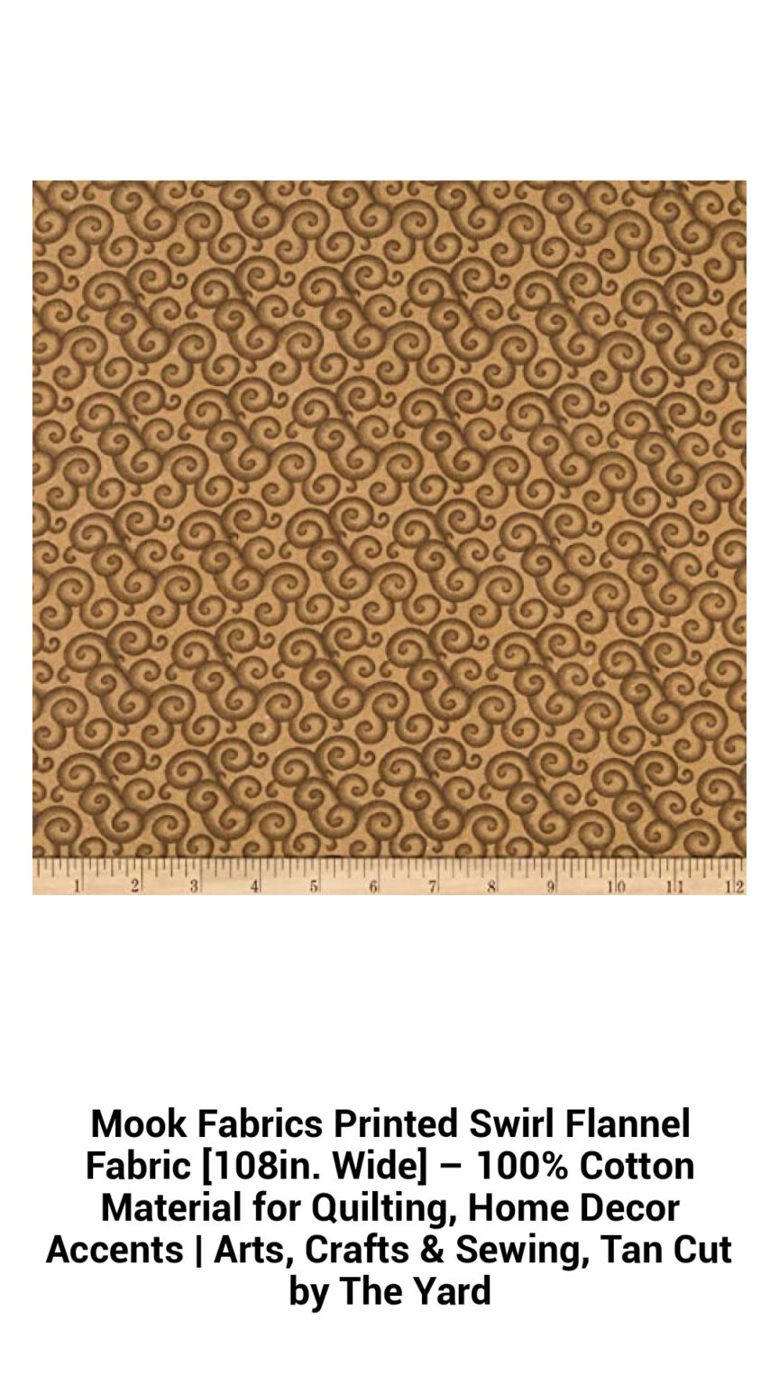 Luxurious Printed Swirl Flannel Fabric in Tan – Extra Wide 100% Cotton ...