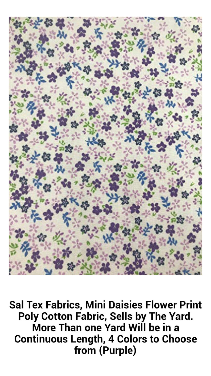 Vibrant Mini Daisies Flower Print Poly Cotton Fabric - Soft and ...
