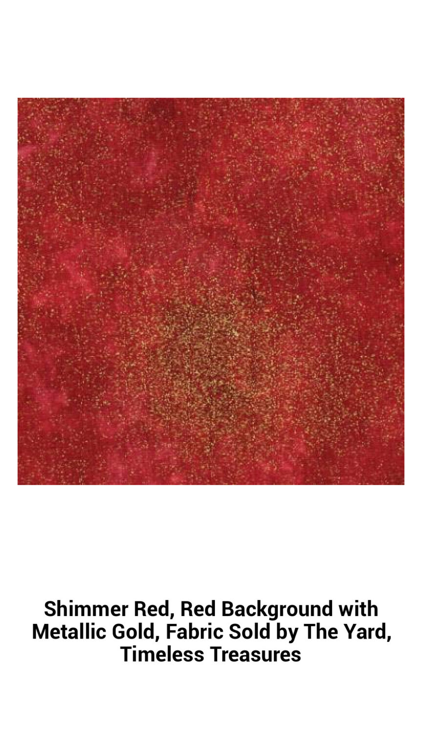 Luxurious Shimmering Red Fabric with Metallic Gold Accents - Premium ...