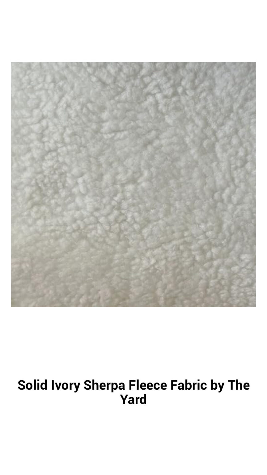 Luxurious Solid Ivory Sherpa Fleece Fabric by the Yard – Soft, Warm ...